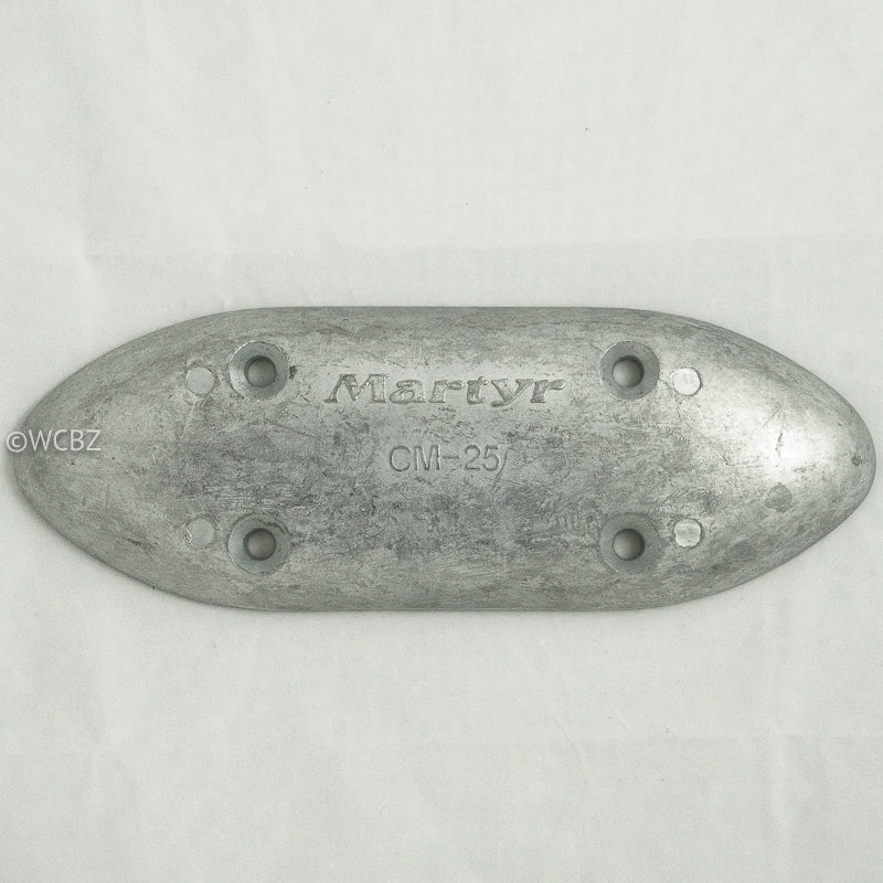 M-25 Football 4-Hole Hull Plate - Zinc - – West Coast Boat Zincs