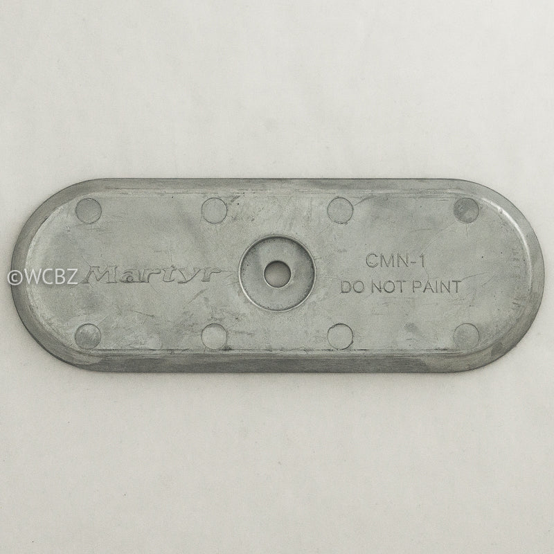 1-HOLE OVAL HULL PLATE ANODE AL – West Coast Boat Zincs